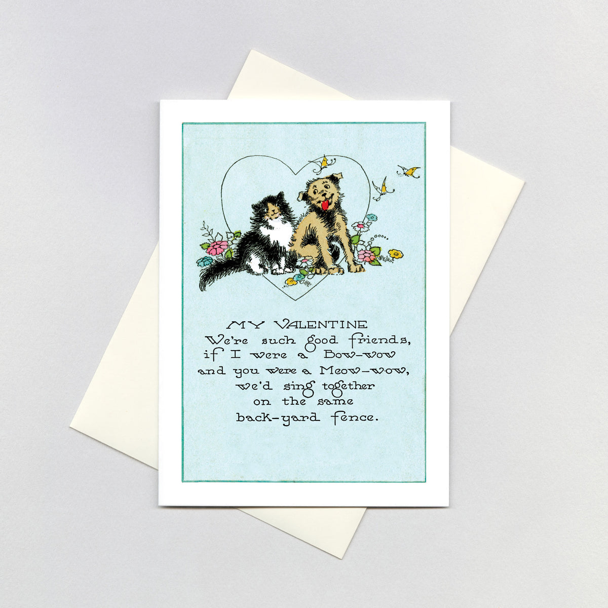 Dog and Cat Valentine - Valentine's Day Greeting Card – Laughing Elephant