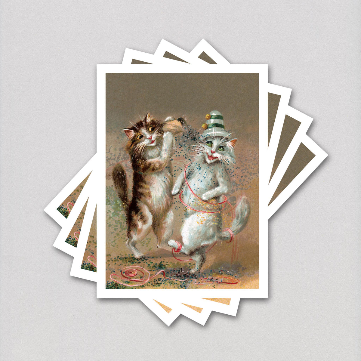 Two Cats Dancing With Confetti - Congratulations Postcard Set ...