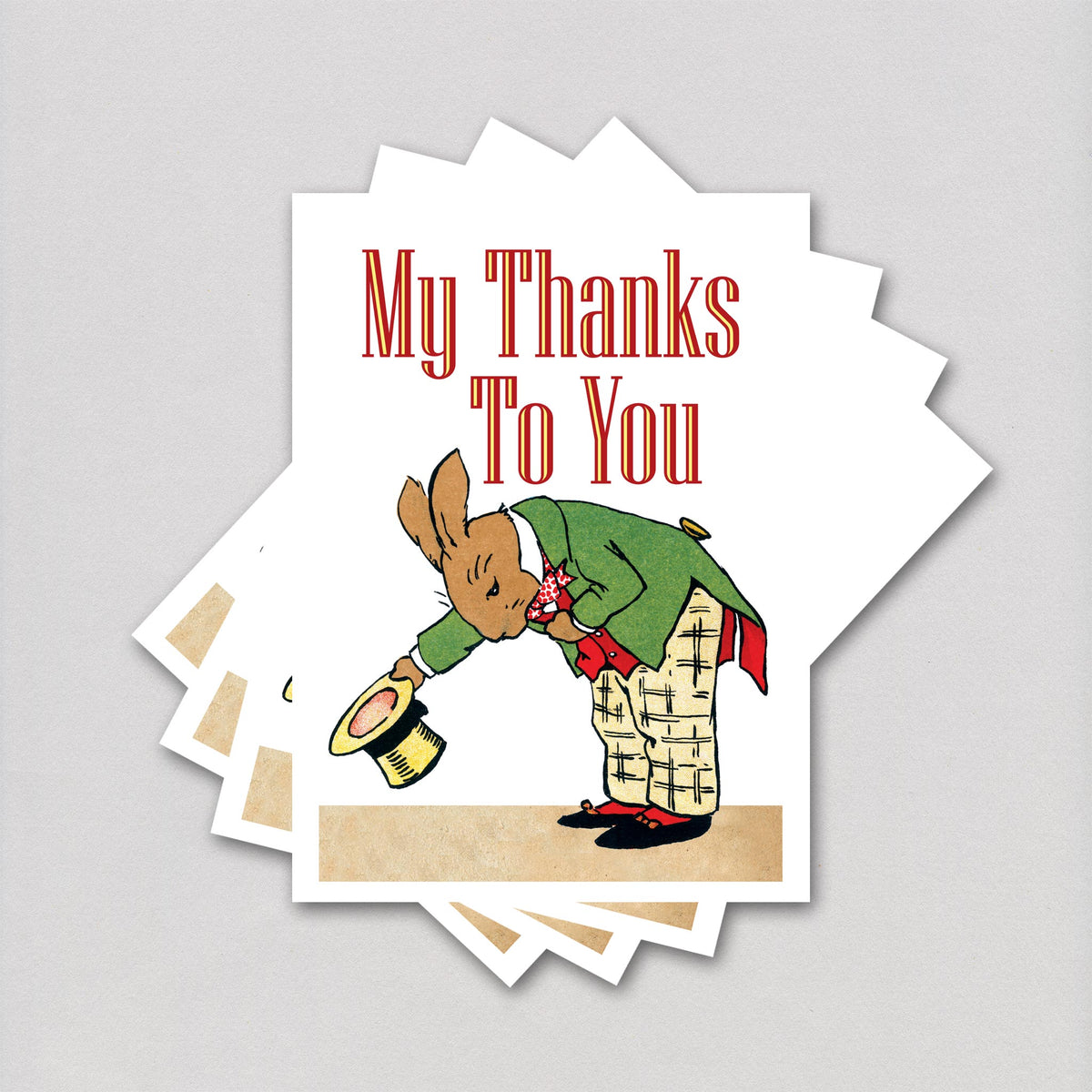 My Thanks To You Bowing Bunny - Thank You Postcard Set – Laughing Elephant