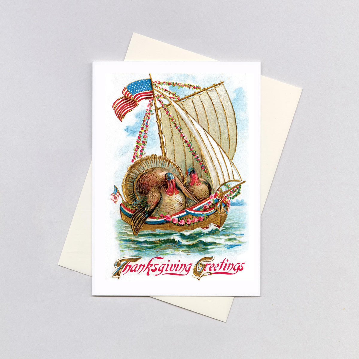 Two Turkeys in a Boat - Thanksgiving Greeting Card – Laughing Elephant
