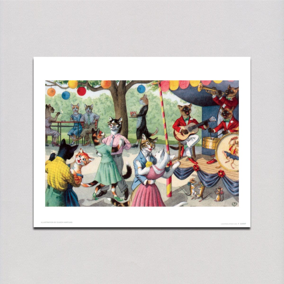A Summer Cat Dance - Captivating Cats Art Print – Laughing Elephant