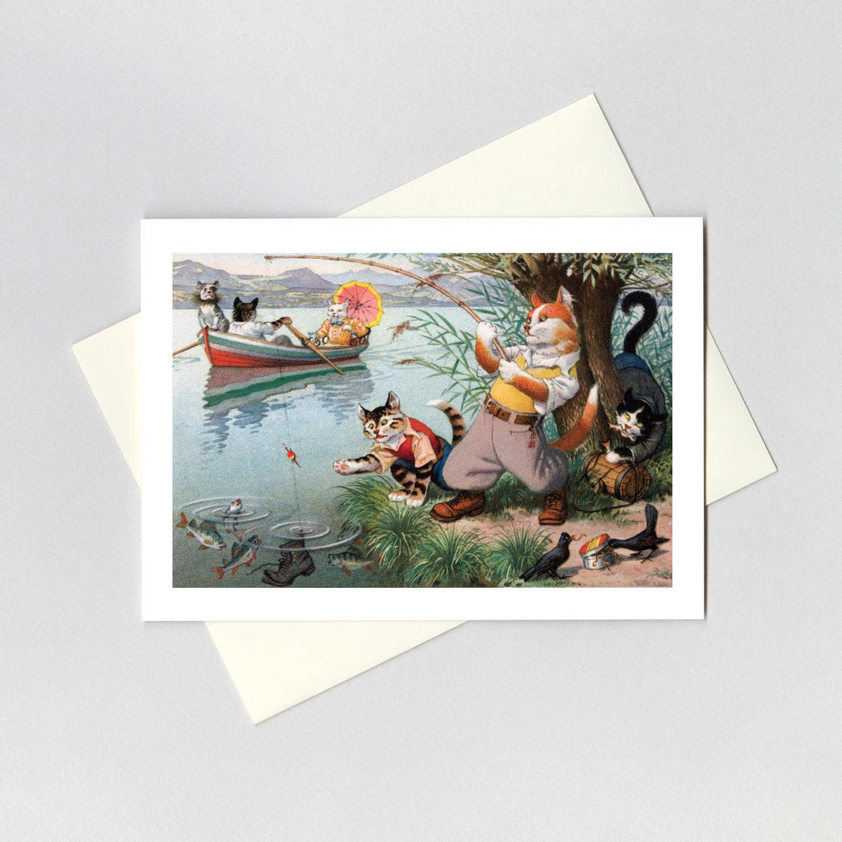 A Cat Fishing Trip - Captivating Cats Greeting Card – Laughing Elephant