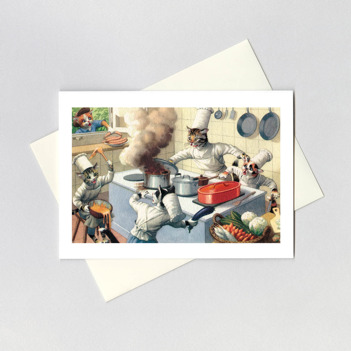 A Cat Cook with Big Problems - Captivating Cats Greeting Card ...