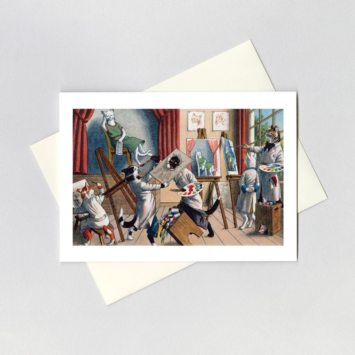 A Cat Art Class - Captivating Cats Greeting Card – Laughing Elephant