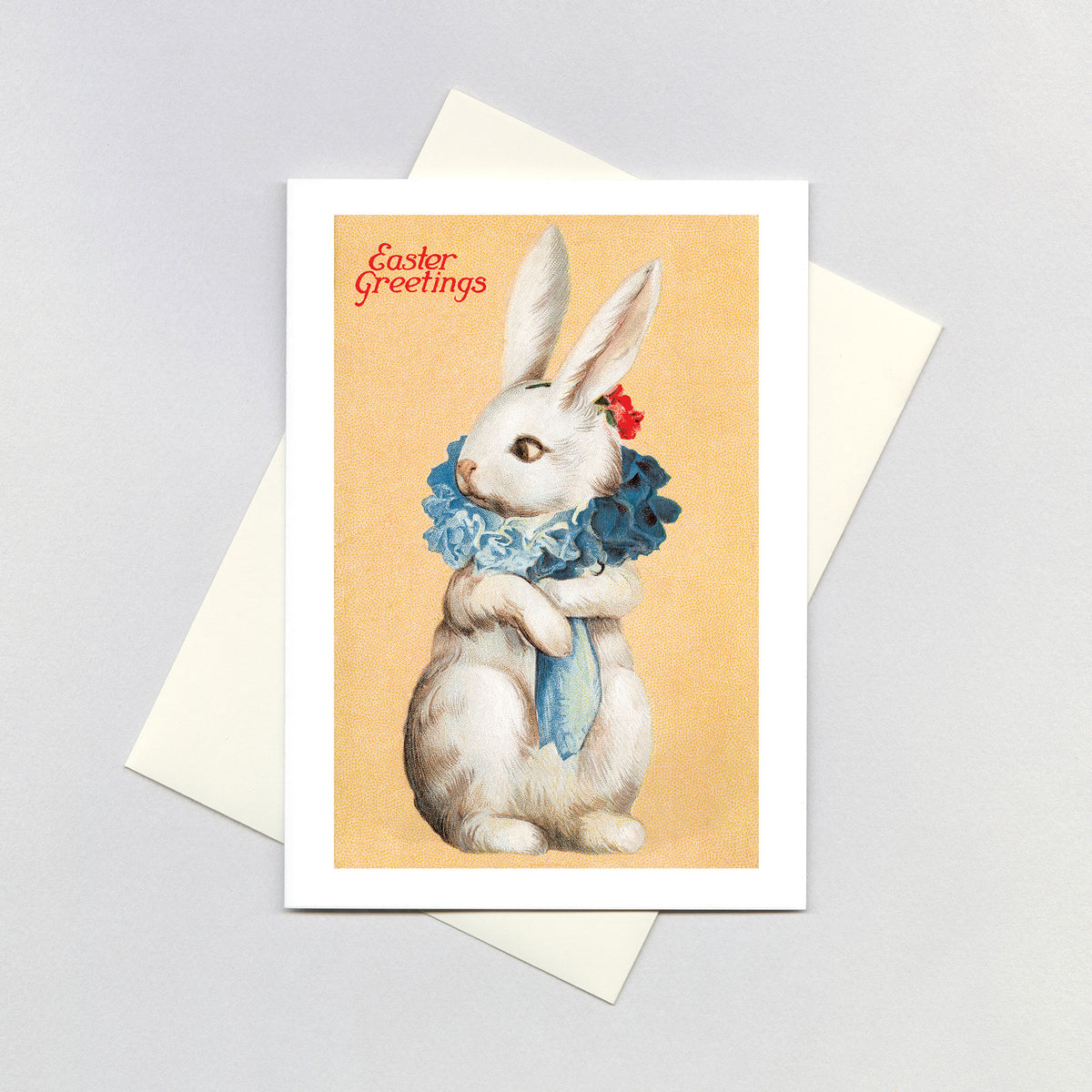 Easter Rabbit with a Fancy Flower Ruff - Easter Greeting Card ...