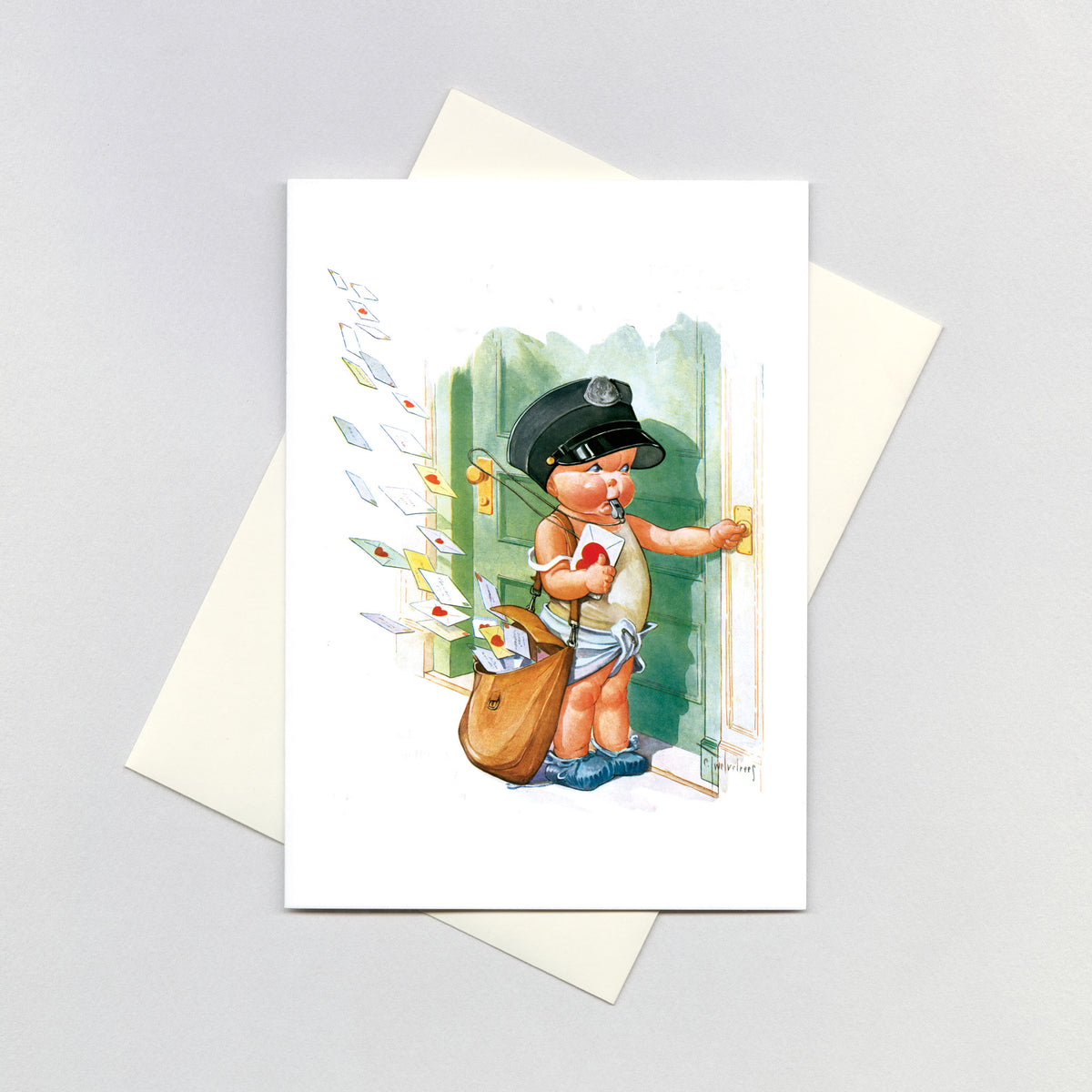 A Chubby Young Postman - Valentine's Day Greeting Card – Laughing Elephant