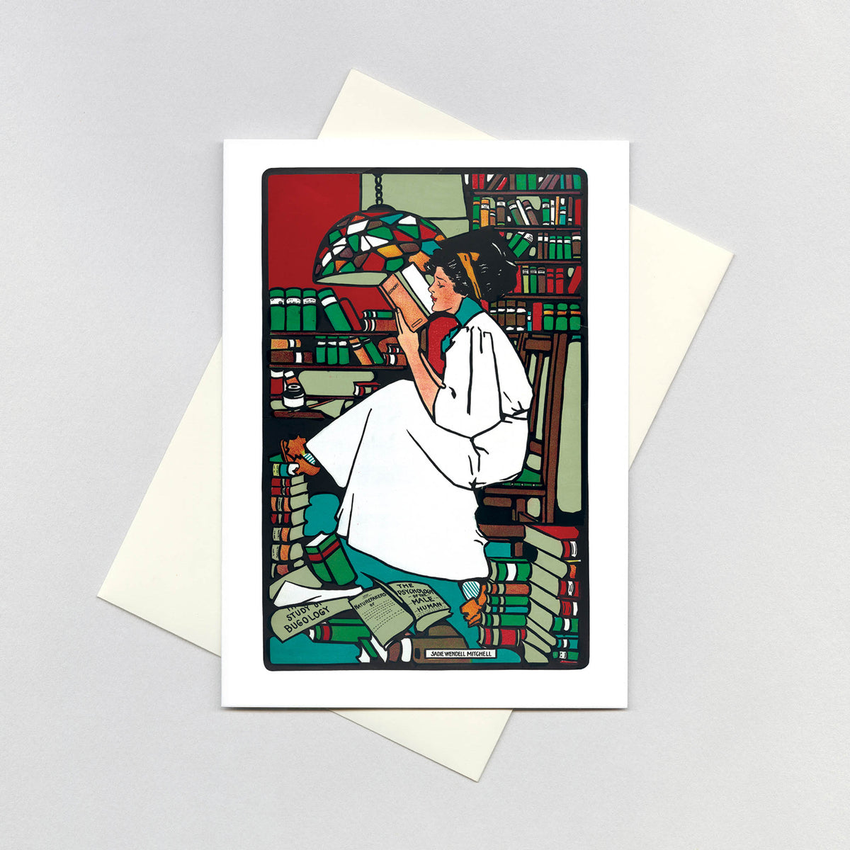 Woman Reading in Library - Books & Readers Greeting Card – Laughing ...