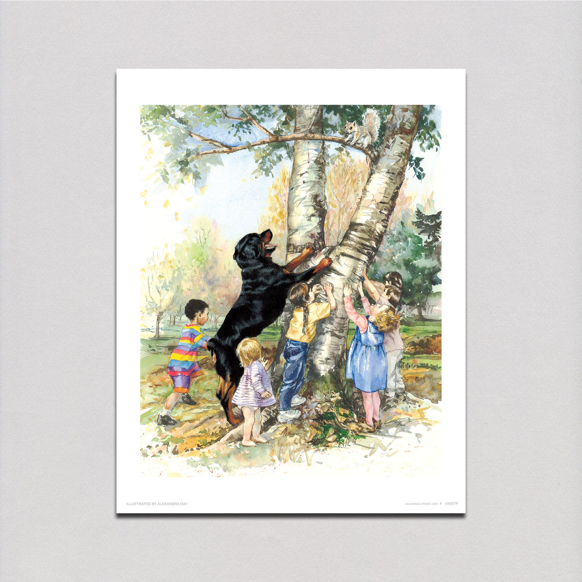 Carl & Kids with Squirrel - Good Dog, Carl Art Print – Laughing Elephant