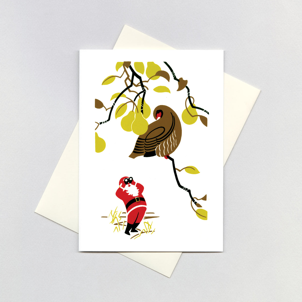 Santa & Quail - Christmas Greeting Card – Laughing Elephant